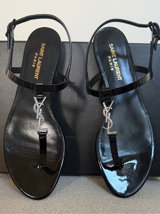 Saint Laurent | Shoes | Saint Laurent Cassandra Crystal Ysl Logo ...